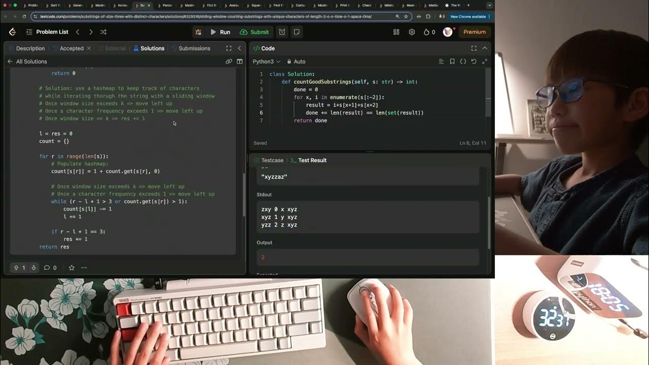 LeetCode | Python | HHKB keyboard | 40 min real time | no talking | EP-6 | Hard Challenge Solved ...