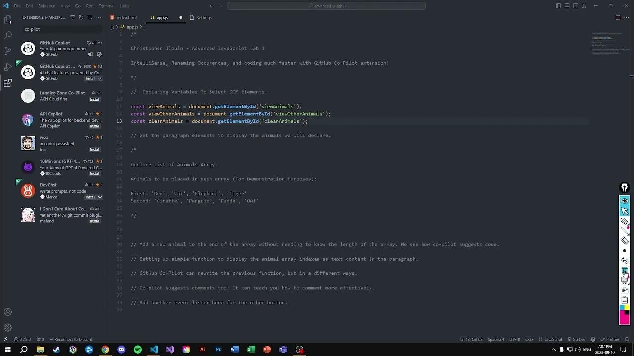 Advanced JavaScript Lab 1 Demonstration - Christopher Blouin - YouTube