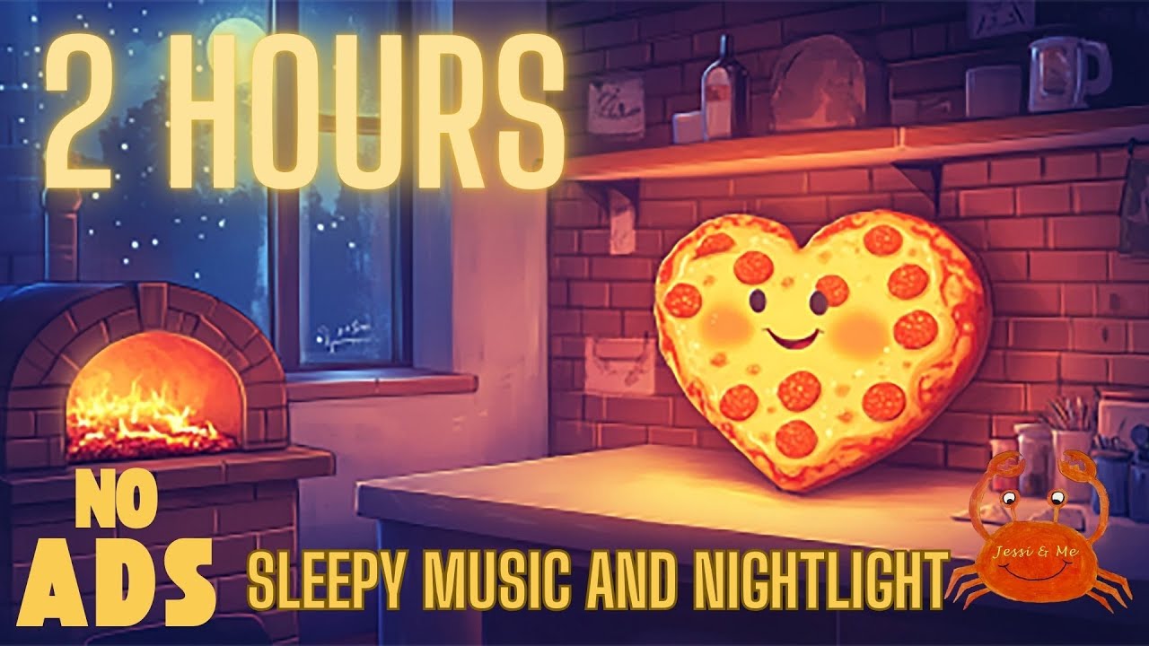 Nighttime Sleepy Heart Pizza Nightlight and Sleepy Music | Calming and ...