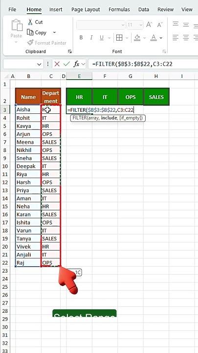Filter Data Using the FILTER Function in Excel – Simple & Powerful! 🔍📊 - YouTube
