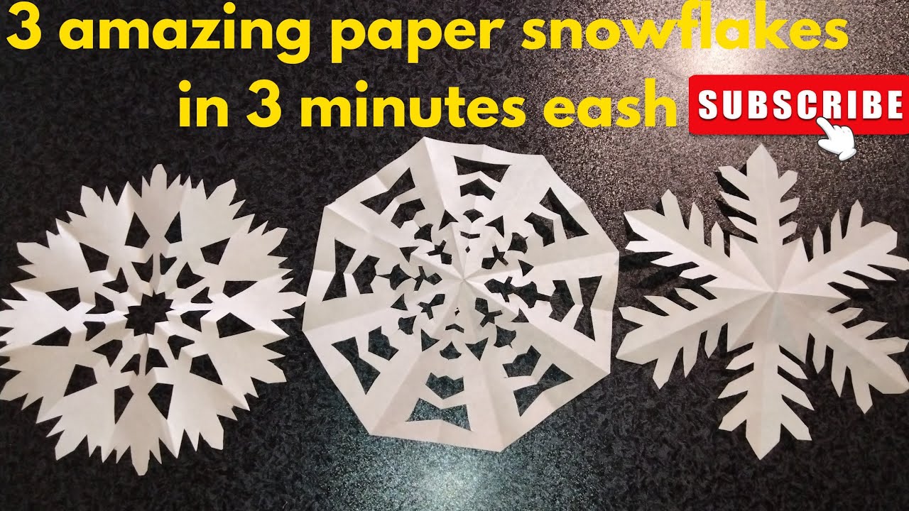 3 amazing paper snowflakes in 3 minutes eash ️ ️ ️ - YouTube