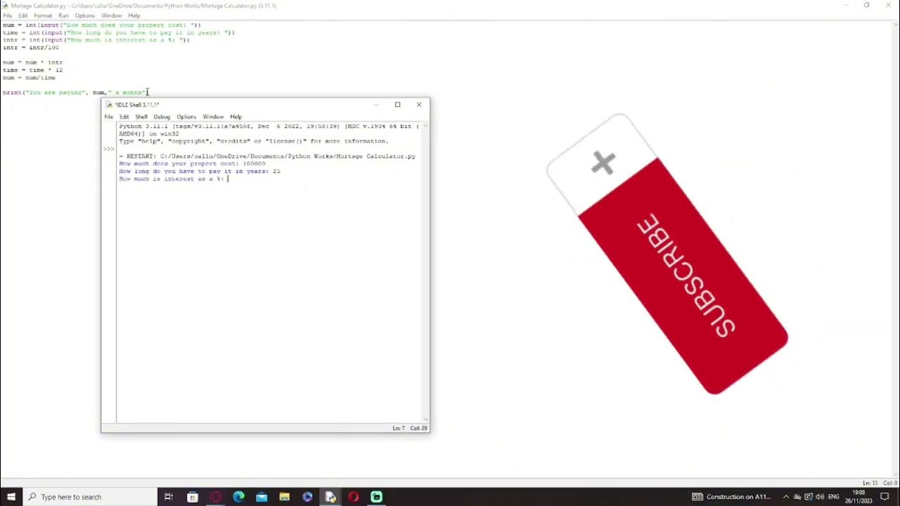 Mortgage Calculator Python Week 4 - YouTube