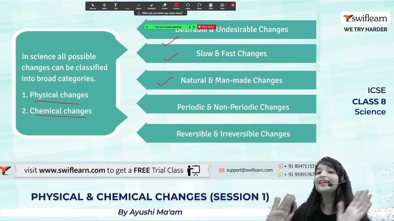 Physical & Chemical Changes | ICSE Class 8 | Chemistry Online Classes ...