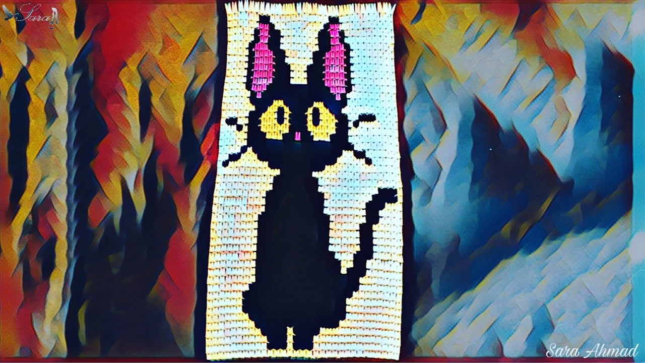 How to make 3d origami a cat painting - Jiji the cat -part 1 - YouTube
