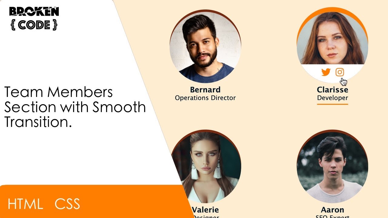 Team Members with Smooth Transition using CSS Animations - YouTube