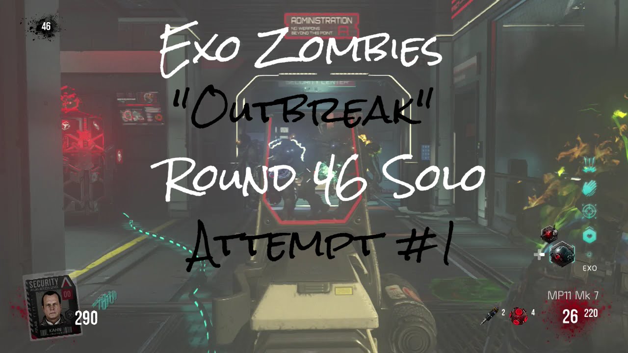 Exo Zombies Outbreak Round 46 First Solo Attempt! *Double Trap Strategy ...