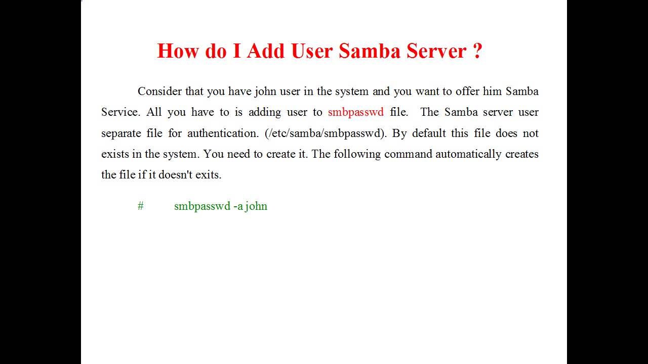 How To Setup Samba Server How Do I Install Samba Server Youtube
