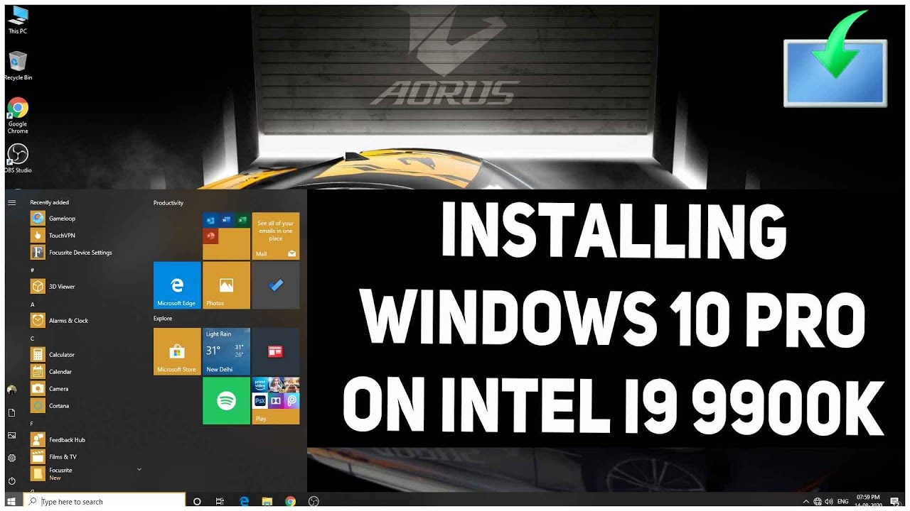 Installing Windows 10 on i9 9900K PC - YouTube