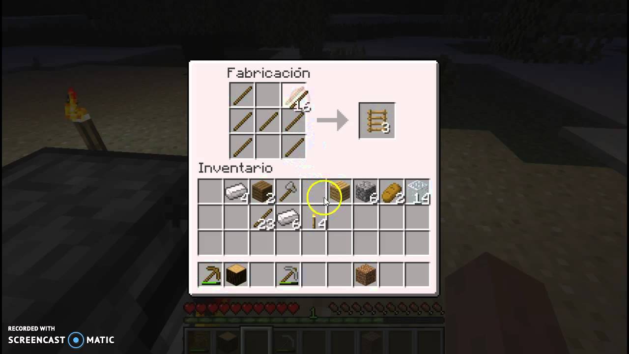 como hacer escalera de minecraft - YouTube