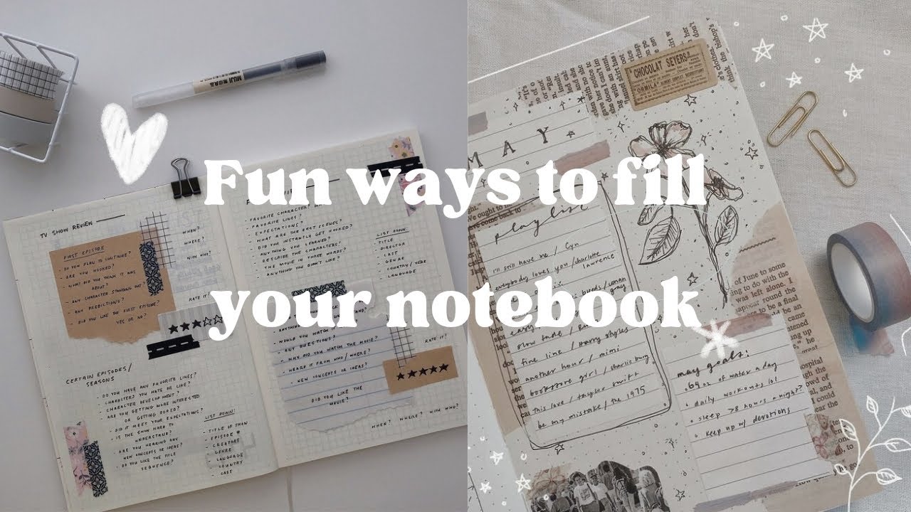 Fun ways to fill your empty notebooks #aesthetic #cute #cherie - YouTube