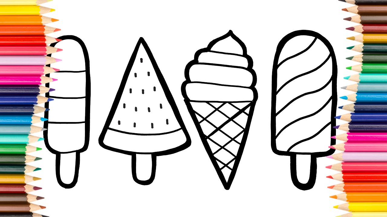 Ice Cream Set. How to Draw Ice Cream Easy - YouTube