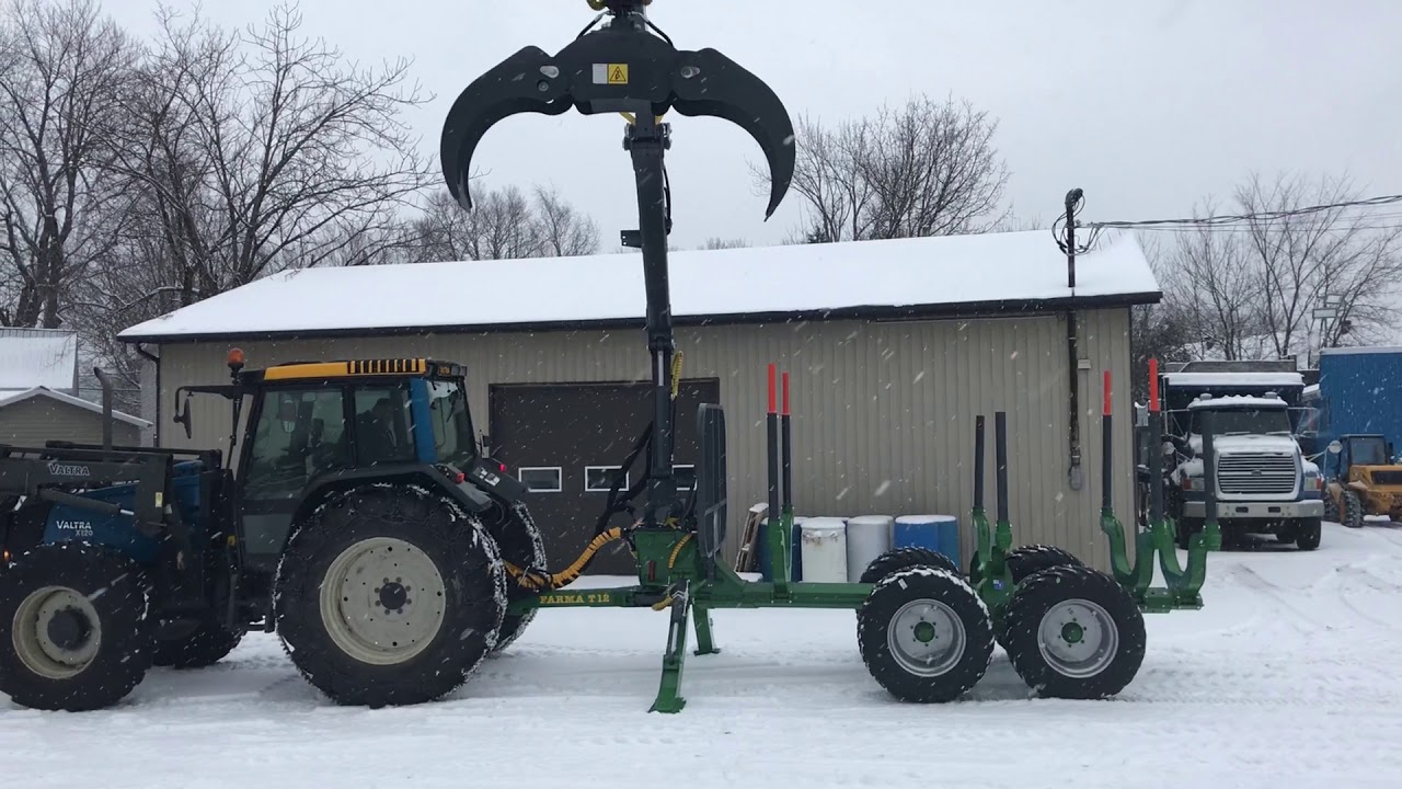 FARMA 7,0 crane on 12 ton forestry trailer. Final inspection. - YouTube