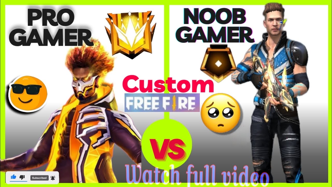 Custom with Noob VS Pro player । Noob vs pro freefire gameplay ...