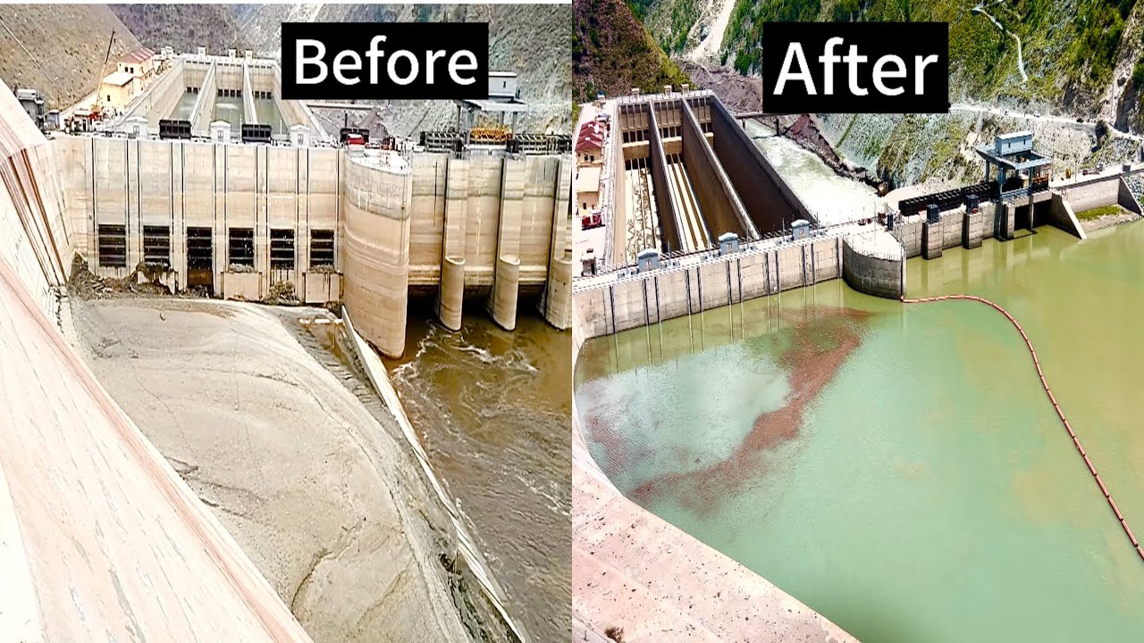 Hydropower dam flushing & its refilling - YouTube