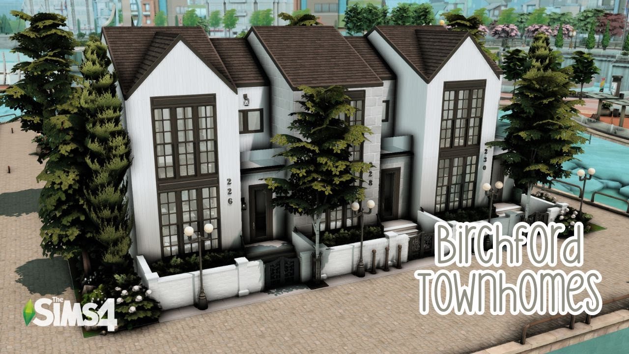 Birchford Townhomes // The Sims 4 Speed Build - YouTube