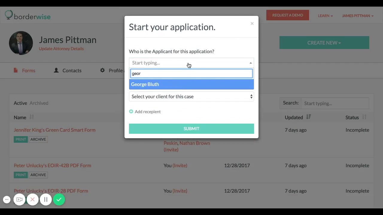 Docketwise Immigration Software | Customizable Contact Questionnaire ...