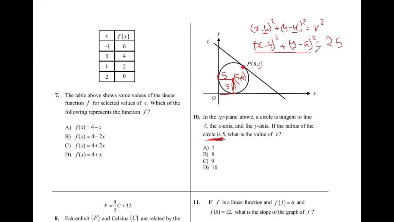 SAT ,EST, ACT (linear function) tip 01 Dr.John - YouTube