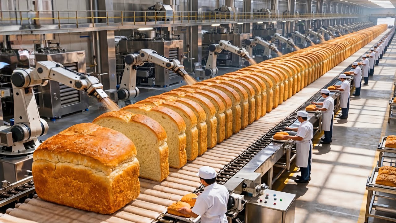 Inside a Bread Factory | Massive Production From Dough to Packaged ...