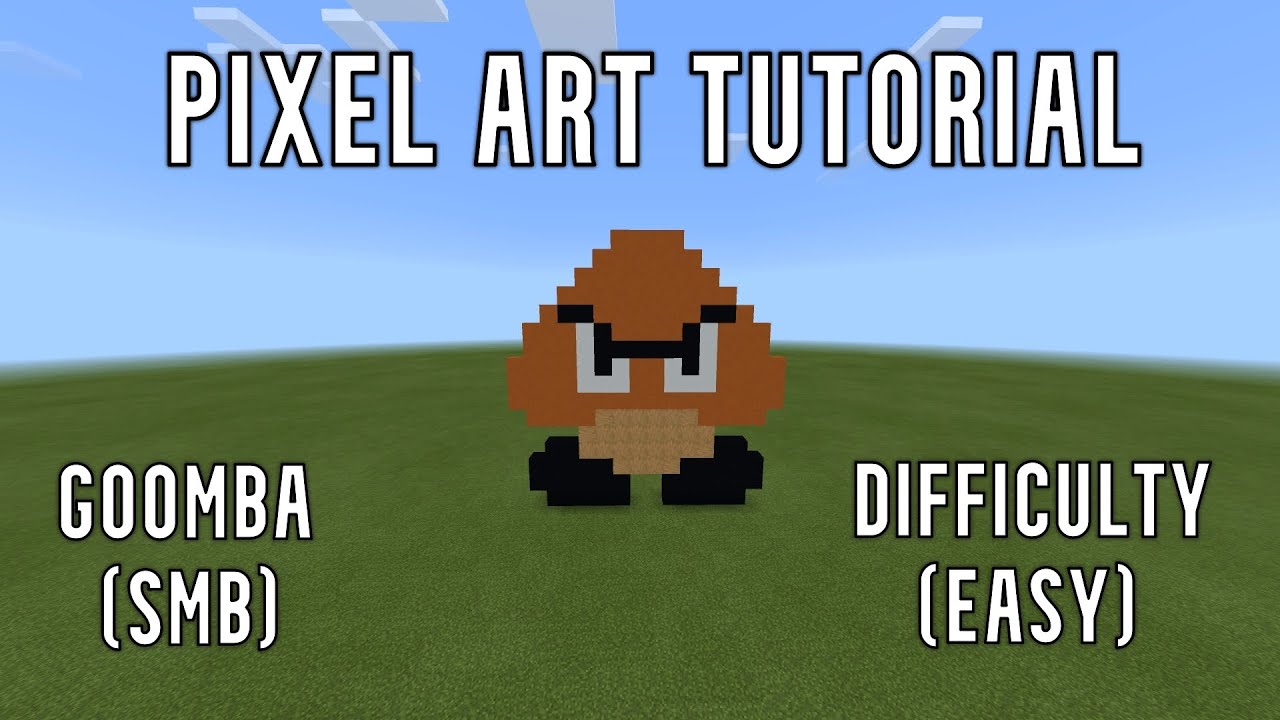 Minecraft Pixel Art Tutorial - Goomba (SMB) - YouTube