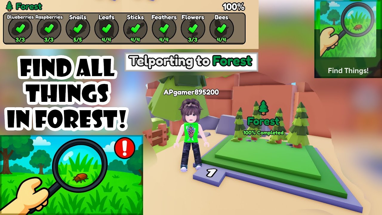 Find everything in Forest "Find Things!" Roblox Part 1 - YouTube