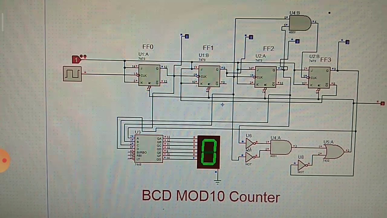 Mod 10 Counter Implementation With Proteus YouTube