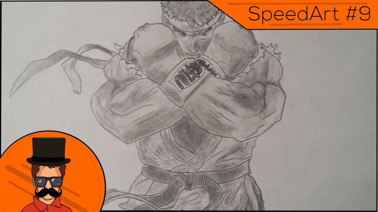 Drawing Ryu from the cover of Street Fighter V! (Shading Speedart ...