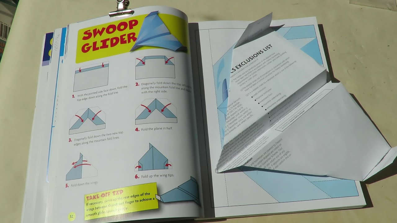 Swoop Glider from The Complete Book Of Paper Aeroplanes - YouTube