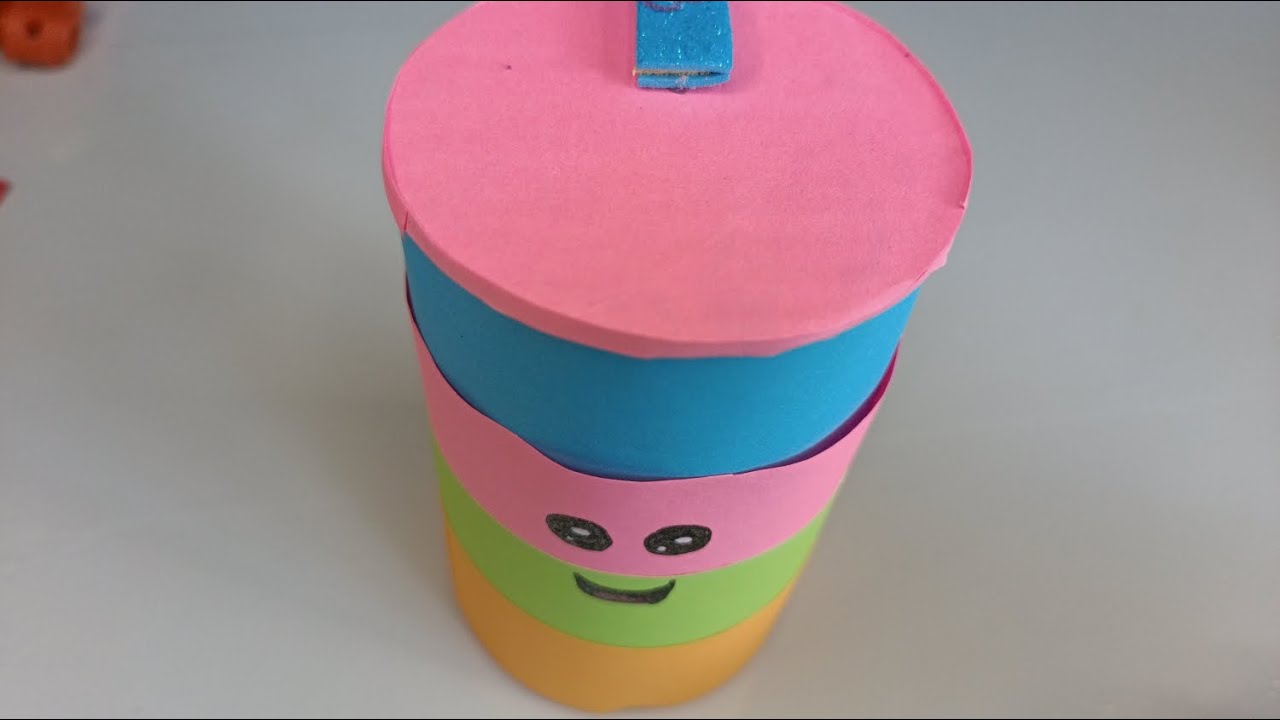 Diy Paper Craft Trash Bin Handmade From Plastic Bottle 🥰 - YouTube