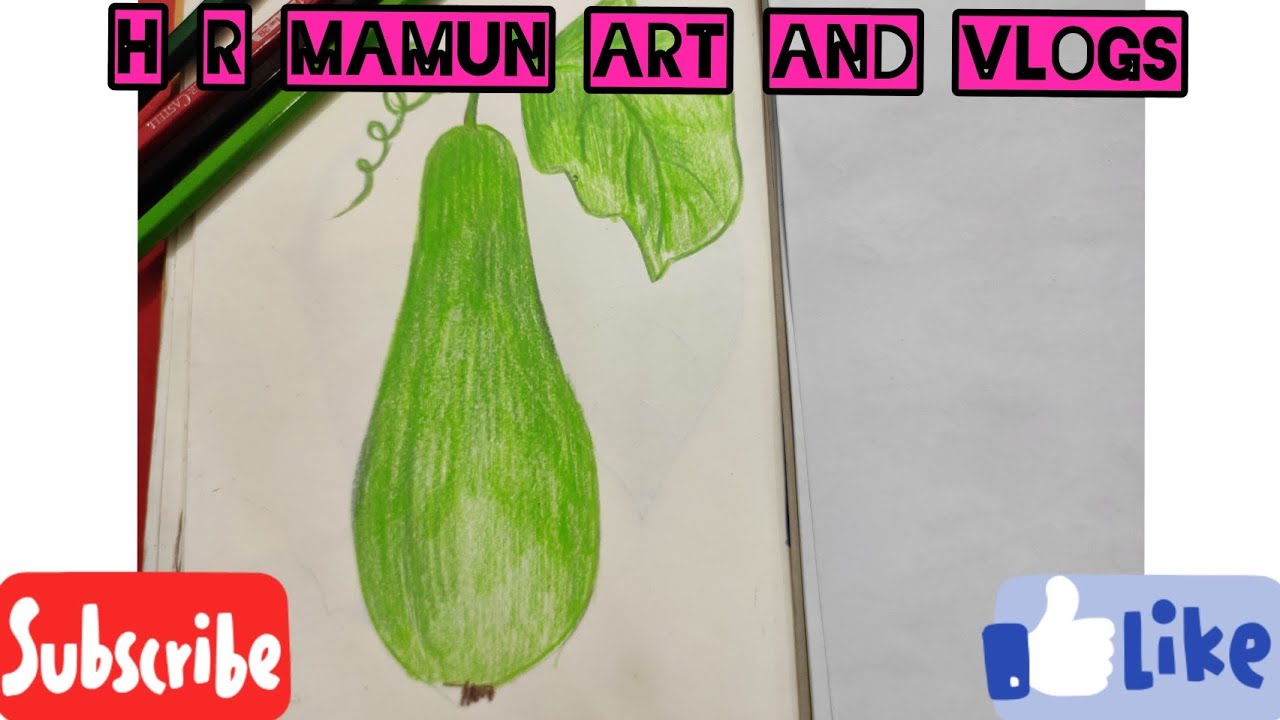 How to draw and colour a gourd@FarjanaDrawingAcademy - YouTube