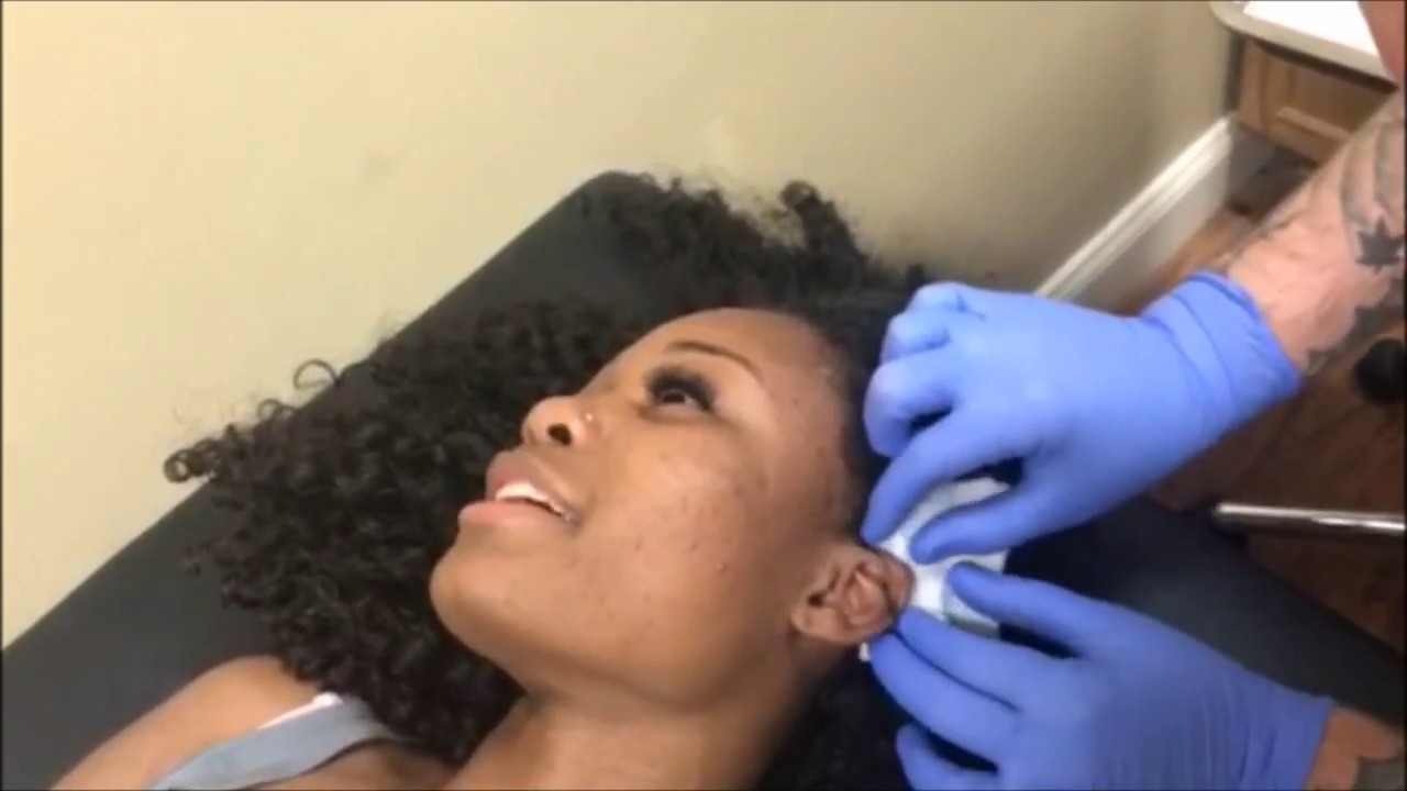 Getting My Industrial Bar Piercing - YouTube