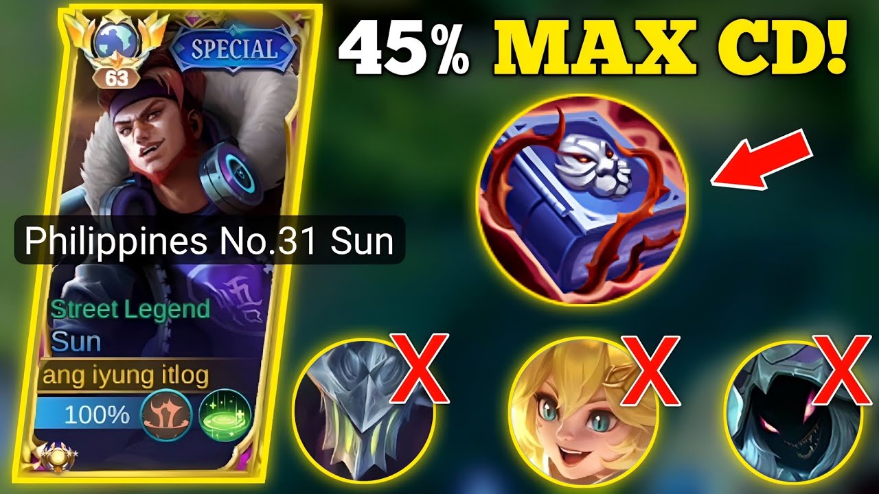 SUN WITH ENCHANTED TALISMAN!🥚| SUN BEST BUILD & EMBLEM -MLBB🔥 # ...