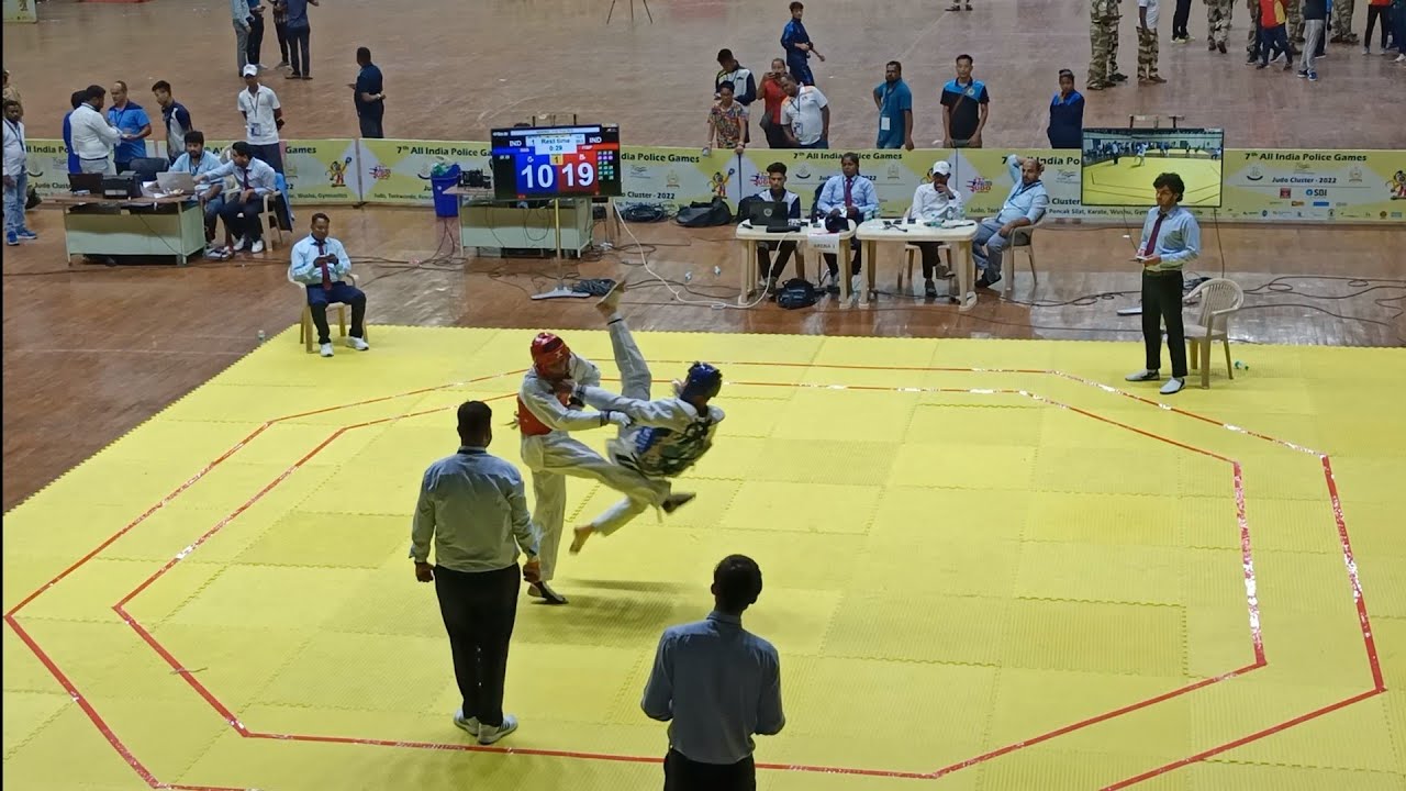 All India Police Taekwondo Championship || CRPF 🔵 vs Maharashtra Police 🔴 ||#policegames # ...