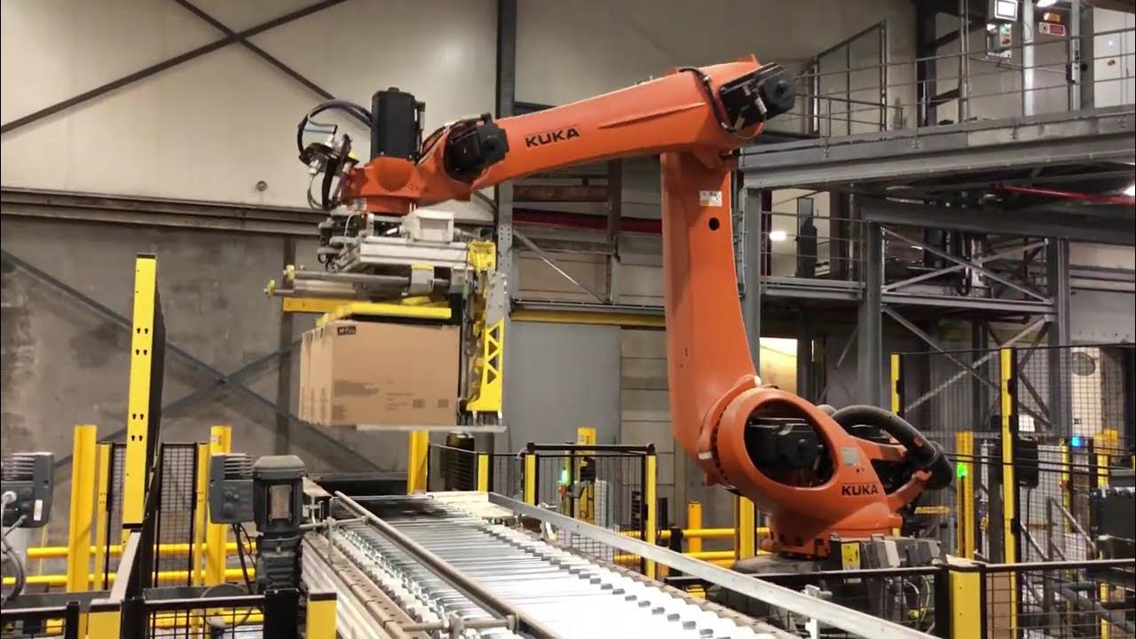 Kuka robot - Palletizing robot - Palletizer - YouTube