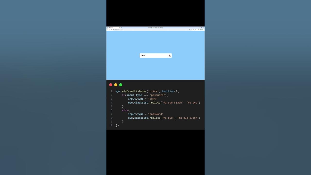 Showhide Password Using Html Css And Javascript Webdevelopment Frontenddeveloper