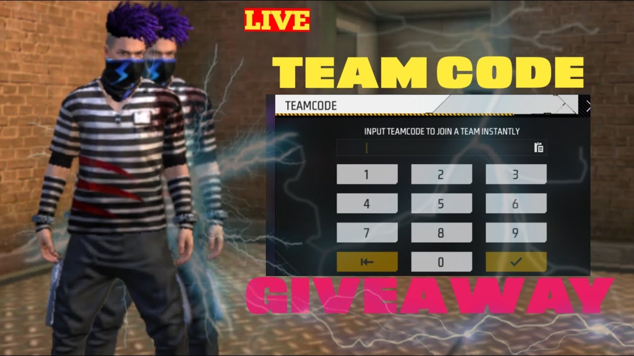 FREE FIRE LIVE TEAM CODE GIVEAWAY | FF LIVE GUILD TEST | CUSTOM ...