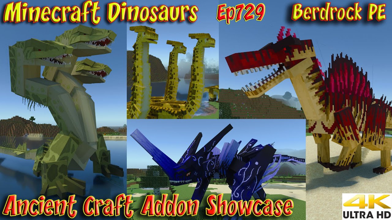 Ancient Craft Addon Showcase Minecraft Bedrock PE Minecraft Dinosaurs ...
