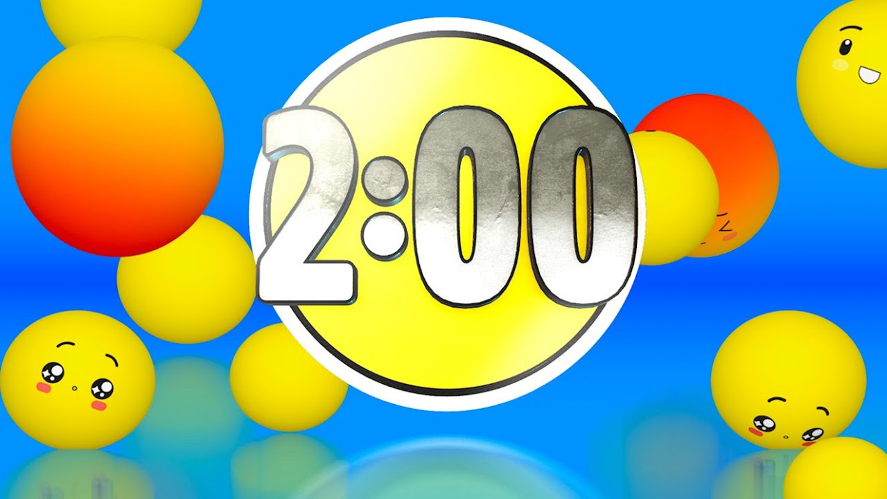 Crazy Cartoon Emoji Bounce Party: 2 Minute Countdown timer - YouTube