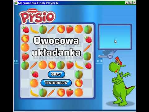 Gra z mojego dzieciństwa 2 - pysio owocowa układanka - YouTube
