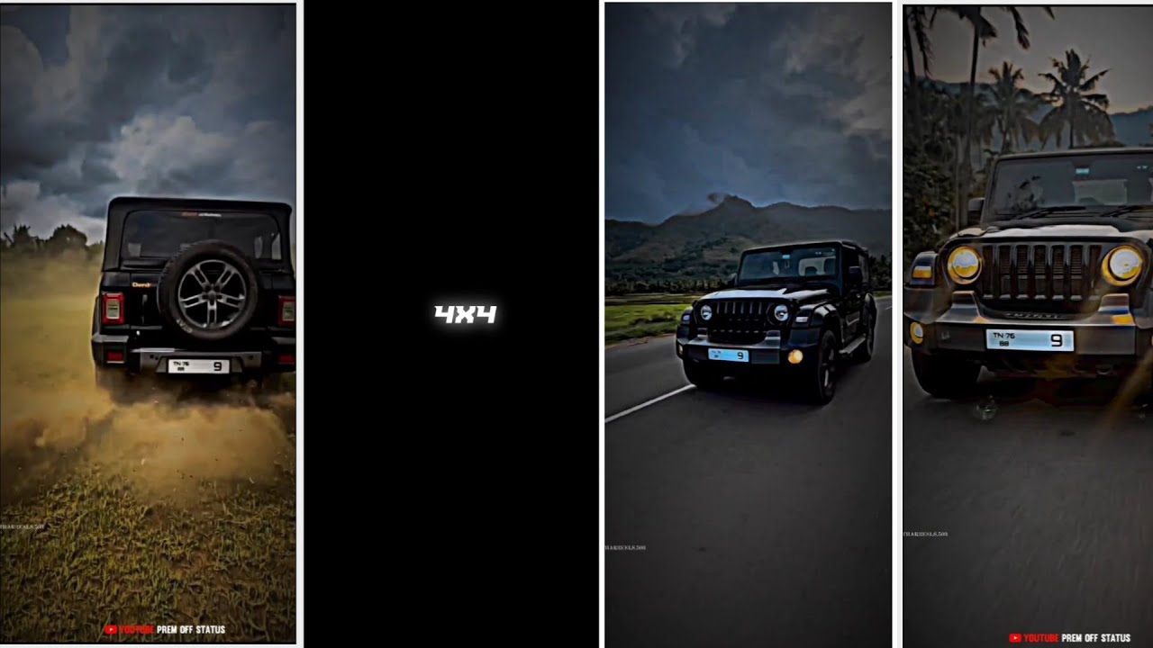 BLACK 🖤 THAR /MAHINDRA BLACKTHAR STATUS 4X4 MODIFY THAR STARTS - YouTube