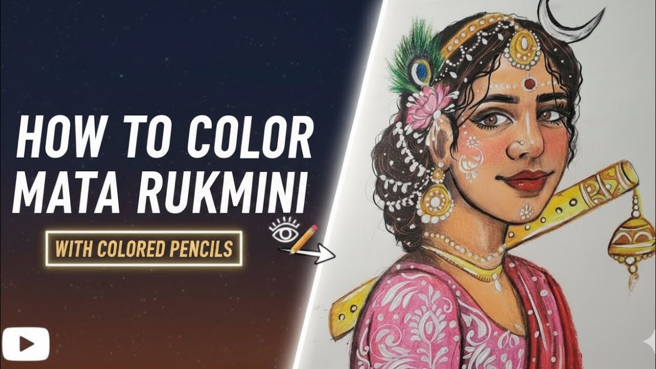 How To Color Mata Rukmini || with colored pencils 😍💙|| ️ 😍 - YouTube