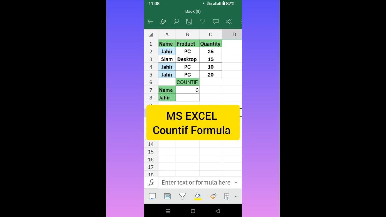 countif shorts video tutorial #excel - YouTube