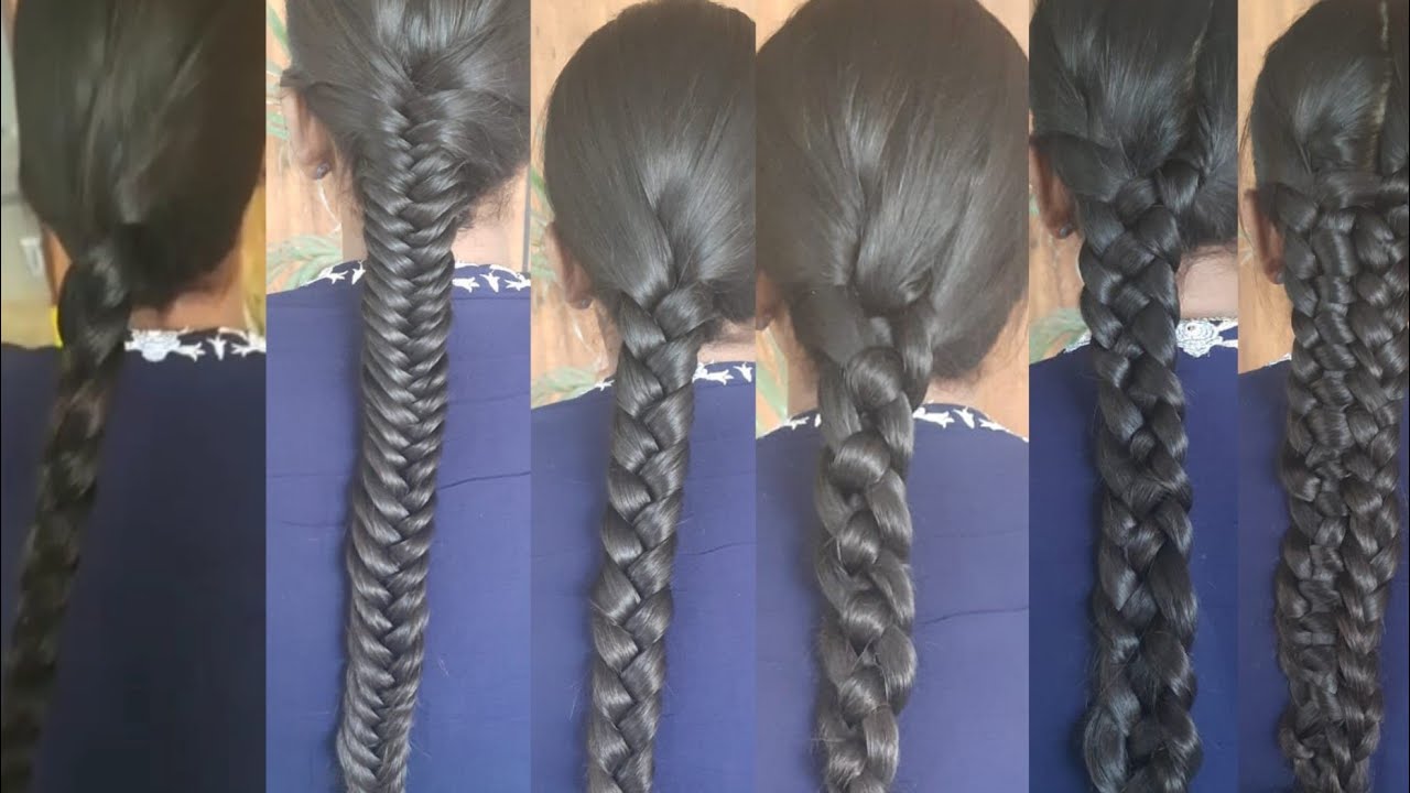 6 basic hairstyle # long hair hairstyle tutorial #Hairstyle #Roja style ...