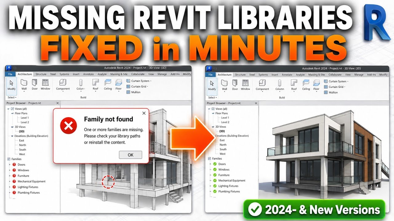 How to FIX Missing Revit Libraries (2024, 2025, 2026) – Step-by-Step ...