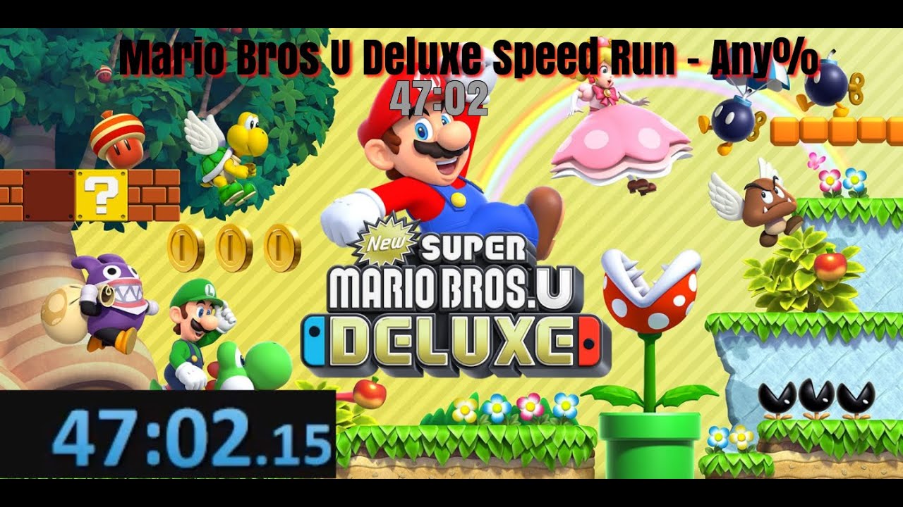 Super Mario Bros. U Deluxe Speedrun - Any% (Mario) in 47:02 - YouTube