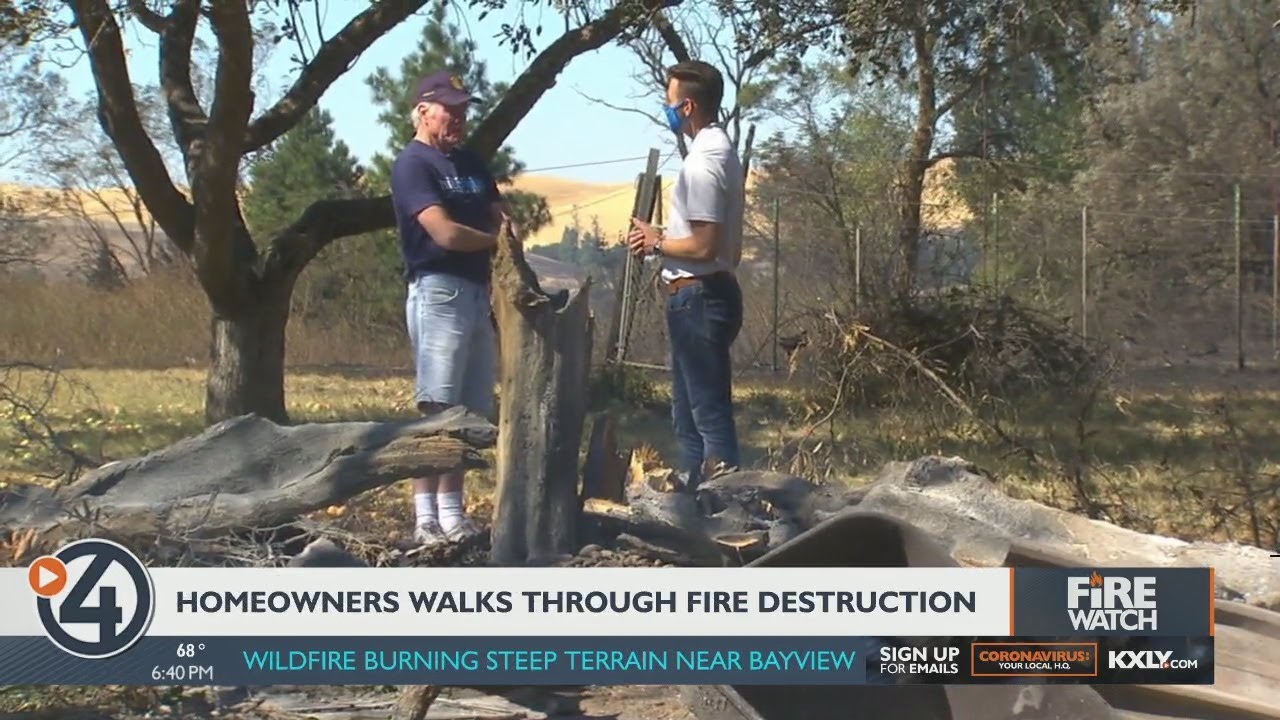 Homeowners walk through destruction of Malden wildfire - YouTube