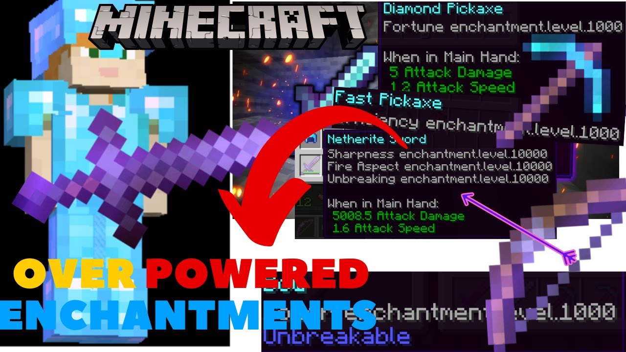 Minecraft 1.17 How To OVER POWERED ENCHANTMENTS COMMANDS Omer Gaming ...