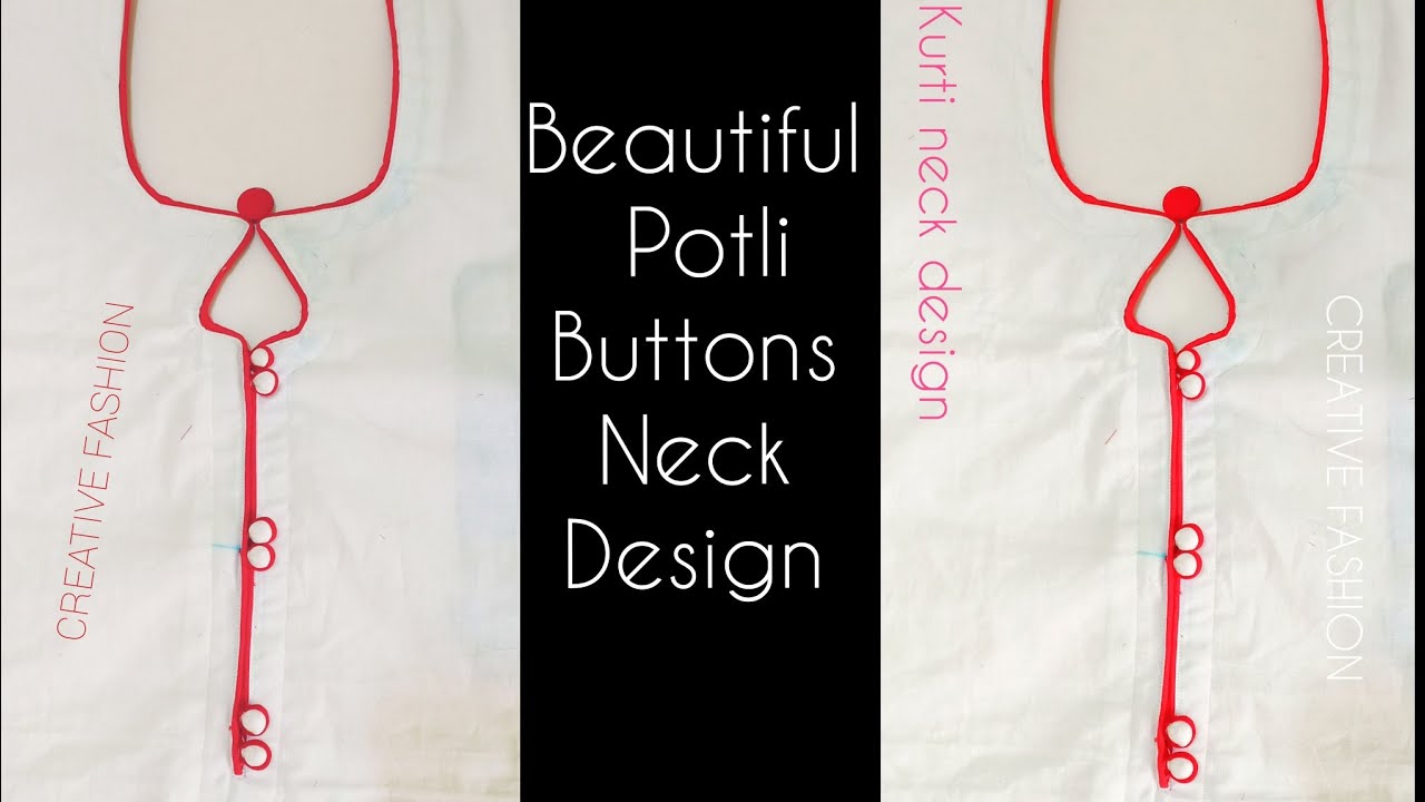 beautiful Potli buttons neck design . - YouTube