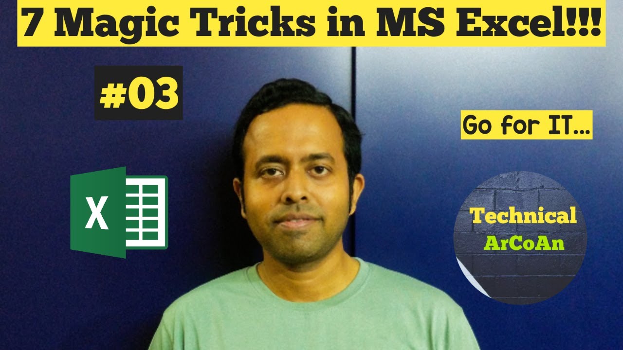 7 Magical Tricks In Microsoft Excel Spreadsheet Ms Excel Excel Tutorial Youtube