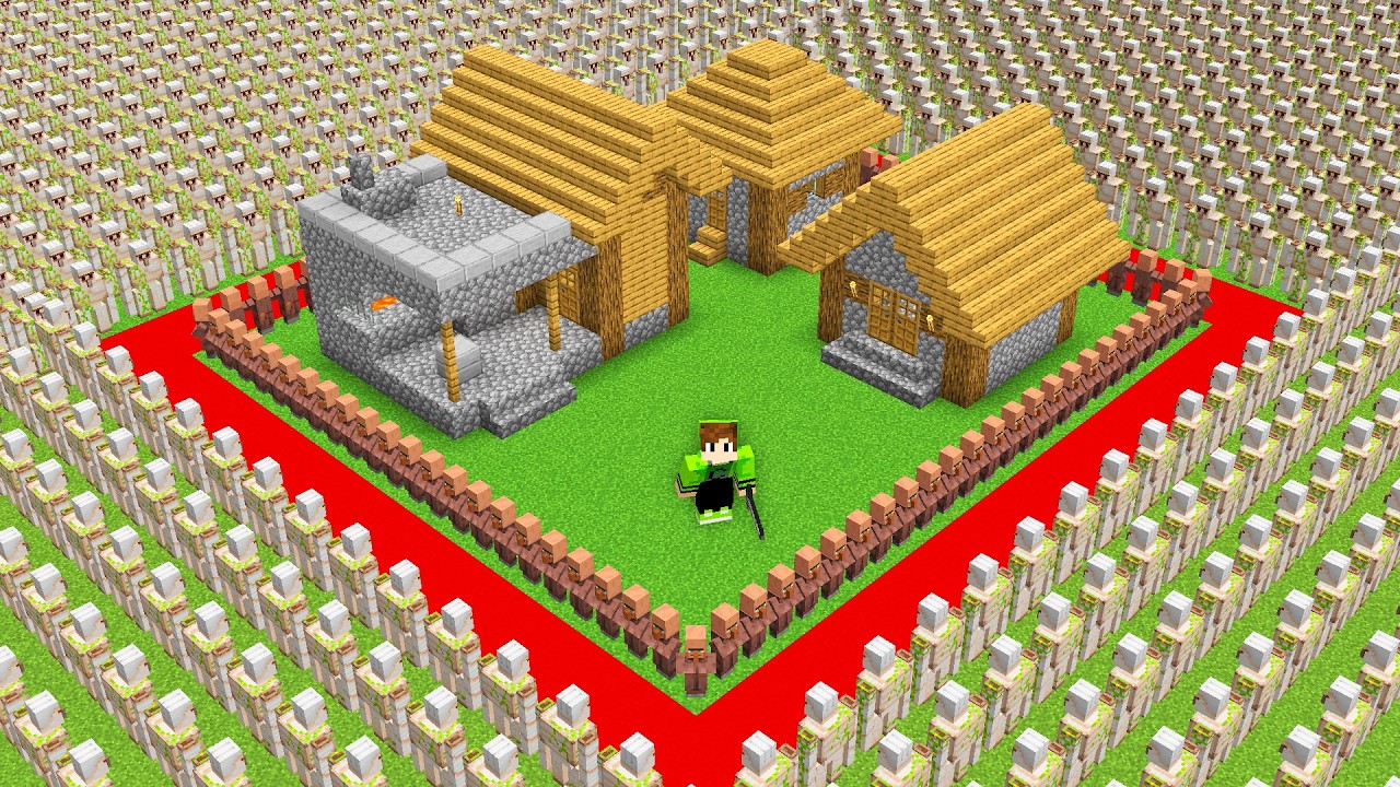 Villagers SPLIT The Village in HALF Against Iron Golens! - YouTube