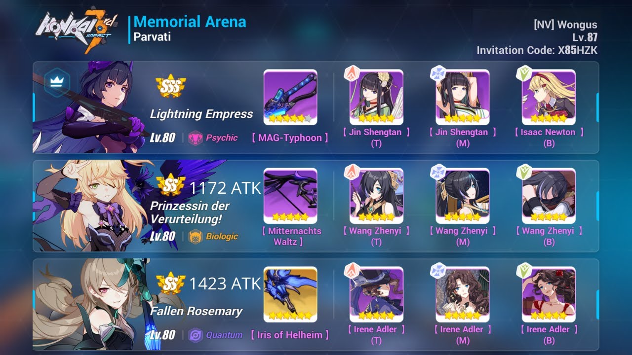 HI3 Exalted MA Parvati - 38080 (31733) LE/(SS0) Fischl/(SS0) FR 4 ...